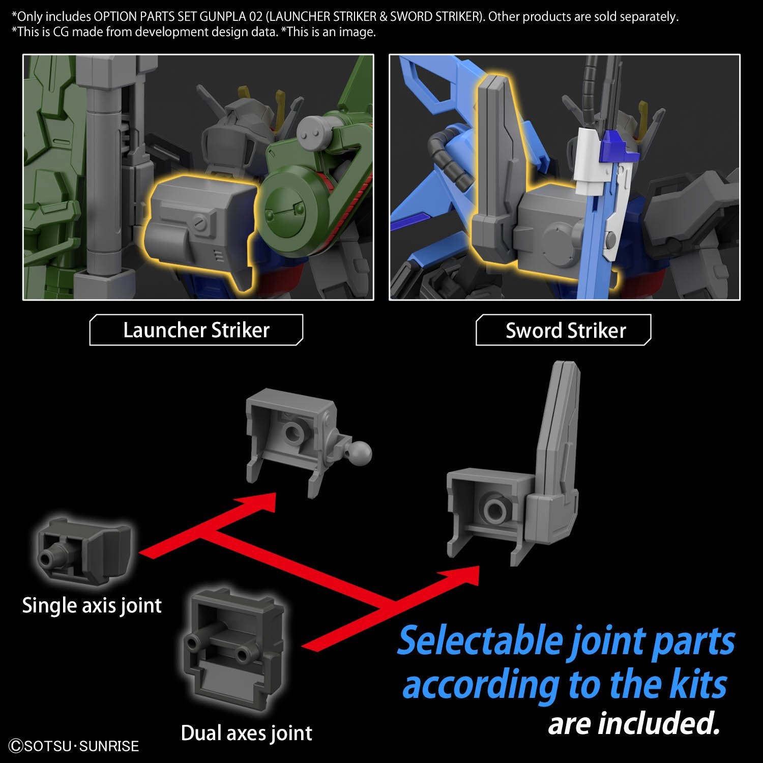 Bandai Hobby OPTION PARTS SET GUNPLA 02 (LAUNCHER STRIKER & SWORD STRI ...
