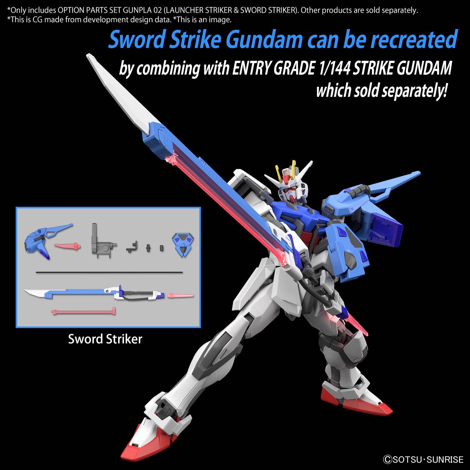 Bandai Hobby OPTION PARTS SET GUNPLA 02 (LAUNCHER STRIKER & SWORD STRI ...